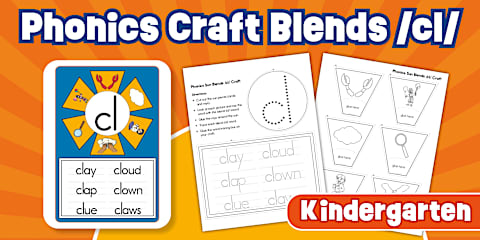 Kindergarten Phonics Sun Craft Blends /bl/