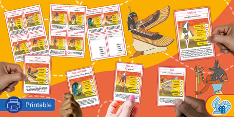 Who Am I? Ancient Egyptian Gods Guessing Game Cards - Twinkl