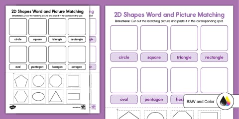 Kindergarten Color by 2D Shapes Activity Pack