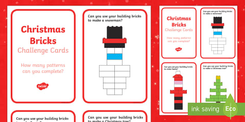 Christmas Building Bricks Challenge Cards