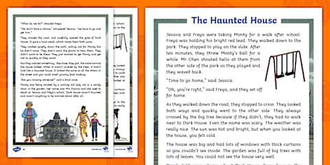 Haunted House Adjectives Worksheet - Twinkl