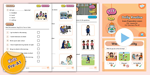 ESL Daily Routine English Lesson Plan Pack [Kids, A1]
