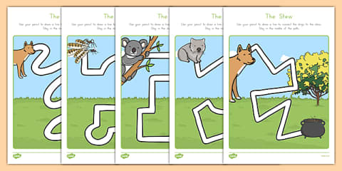 Pencil Control Maze Worksheets to Support Teaching on The Very Hungry ...