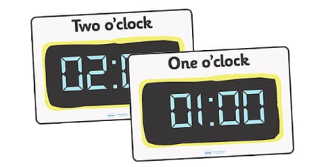 Digital Clocks - Quarter To