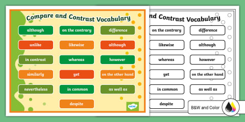 KS2 Comparative Connectives/Conjunctions and Adverbials Word Mat