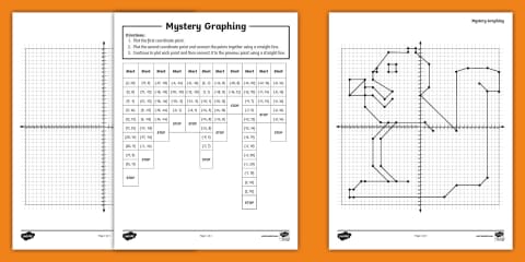 Fall Pumpkin Mystery Graphing Worksheet for 6th-8th Grade