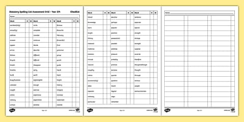 New Curriculum Spellings for Year 1 and 2