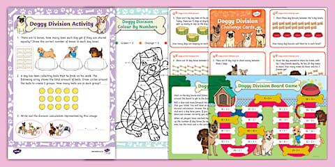 Spring Division by Grouping Worksheet