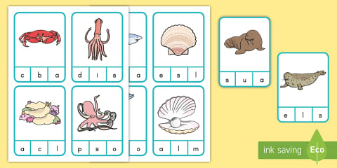 Ocean Counting to 10 Clip Cards