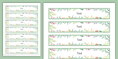Colourful Botanical Visual Timetable with Cards