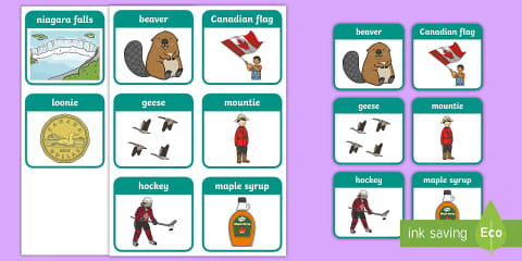 Canadian Symbols Shadow Matching Worksheet