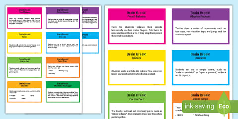 Brain Break Stick Selection Activity