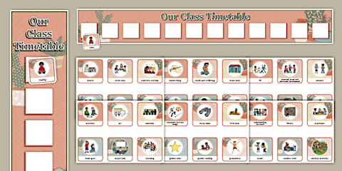KS1 Spotty Boho Visual Timetable Resource Pack