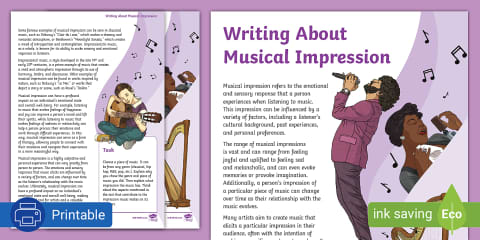 Narrative Writing Prompts Music-Themed