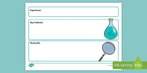 Science Experiment Recording Sheet