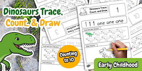 Dinosaur Dig Count and Graph Worksheet