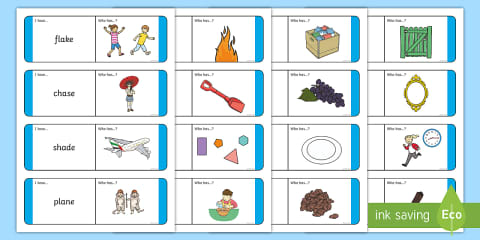 Phase 5 Split Digraph ue Words Matching Cards