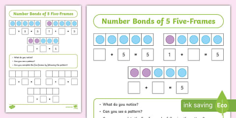 Dinosaur Colouring Number Bonds to 5 Activity