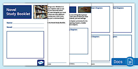 Year 7-8 Novel Study Activities Cards