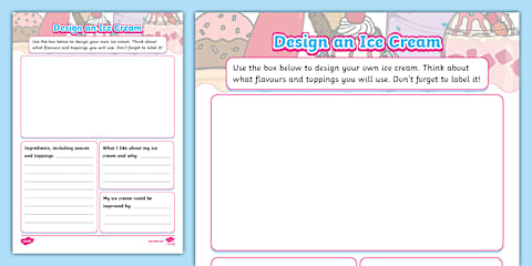 Design Your Own Ice Cream Worksheet