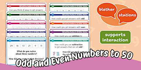 Odd and Even Numbers Movement Sequence Challenge Cards