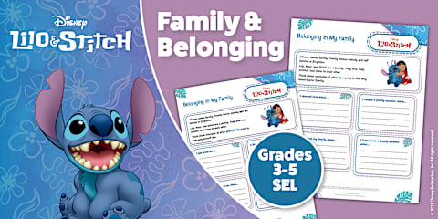 Lilo & Stitch: Family & Belonging Activity Pack for 3rd-5th Grade