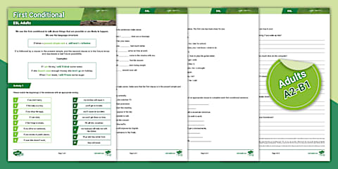 ESL Zero and First Conditionals Worksheet [Adults, B1]