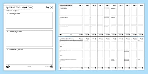 Number Talk Bell Work: Junior Activity