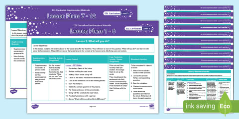 ESL Curriculum Level 1 - Guidance for Teachers