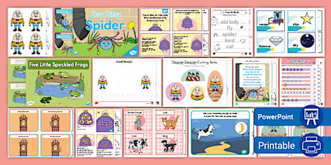 Hey Diddle Diddle Nursery Rhyme Stick Puppets