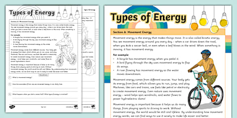 Types of Energy Display Poster