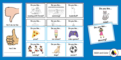 All About Me 'I like' and 'I don't like' Sorting Activity