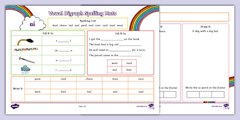 Say, Write, Blend Digraphs and Trigraphs Activity Sheets