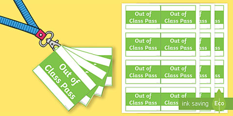 Bathroom Pass Template PDF - Classroom Management | Twinkl