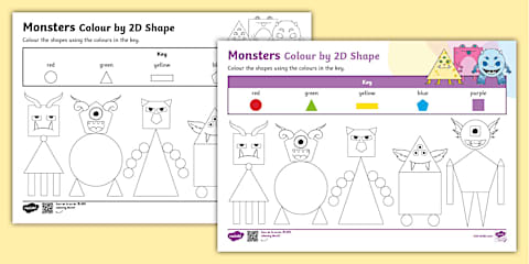 Interactive 2D Shape Monster Game | Shape Matching | EYFS