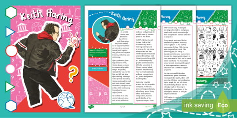 Keith Haring Inspired Art Challenge and Collage Activity Pack