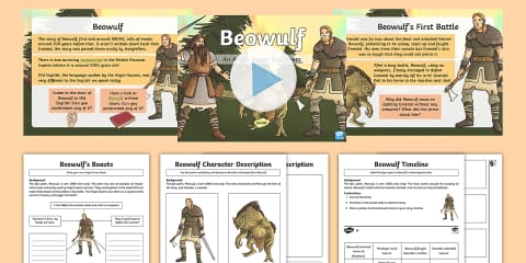 Beowulf Short Burst Writing Template - Twinkl