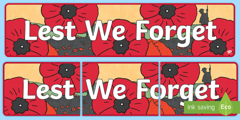Lest We Forget Poem Colouring Page