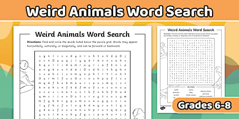 Animal Migration Word Search for 6th-8th Grade