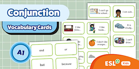 ESL Conjunctions Lesson [Kids, A1]