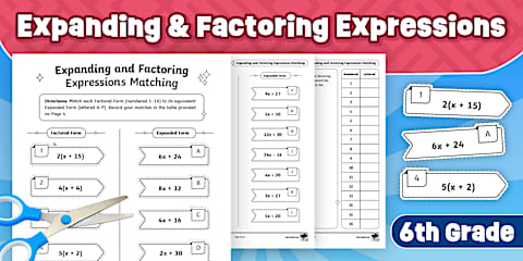 Sixth Grade Math Basic Skills Translating Algebraic Expressions ...