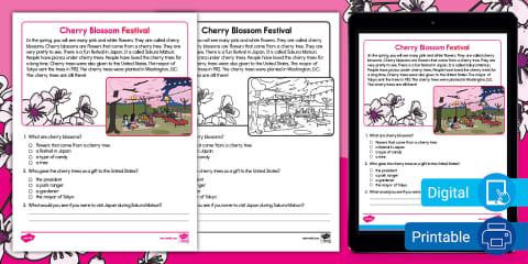 Cherry Blossom Life Cycle Worksheet
