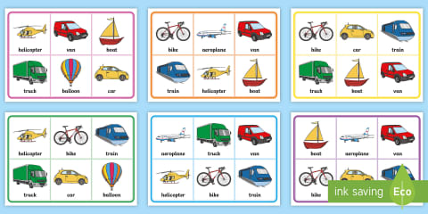 Vehicles Memory Game