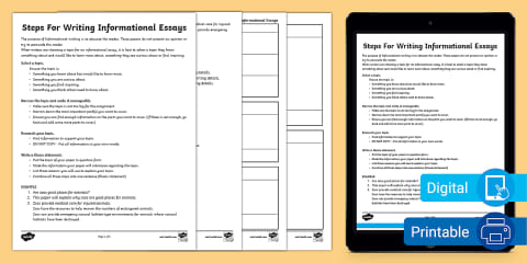 Informational Writing: Information Sheet | Grade 6 | Twinkl