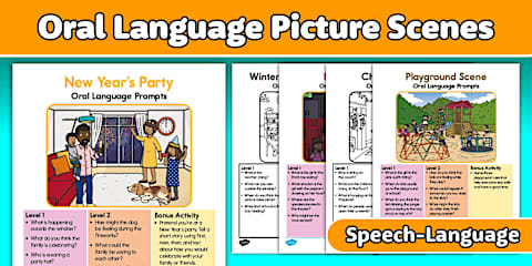 Spring Wh- Questions & Language Picture Scenes for SLP