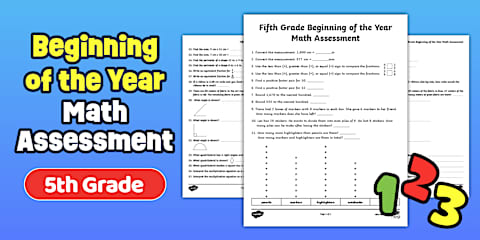 Fifth Grade End of the Year Math Assessment