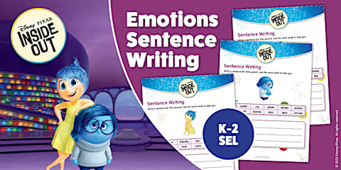 Inside Out: Match the Emotions Cut and Paste SEL Worksheet for K-2nd Grade