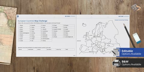 Differentiated Atlas Scavenger Hunt Worksheet