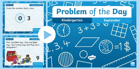 Kindergarten Math Problem of the Day - April PowerPoint