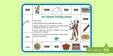 Phase 3 and 5 Roll and Read - 'ow' and 'ou' Words